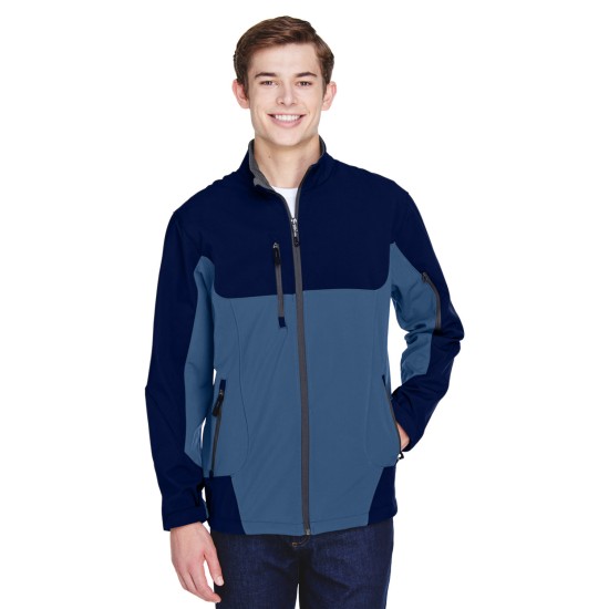 Men's Compass Colorblock Three-Layer Fleece Bonded Soft Shell Jacket